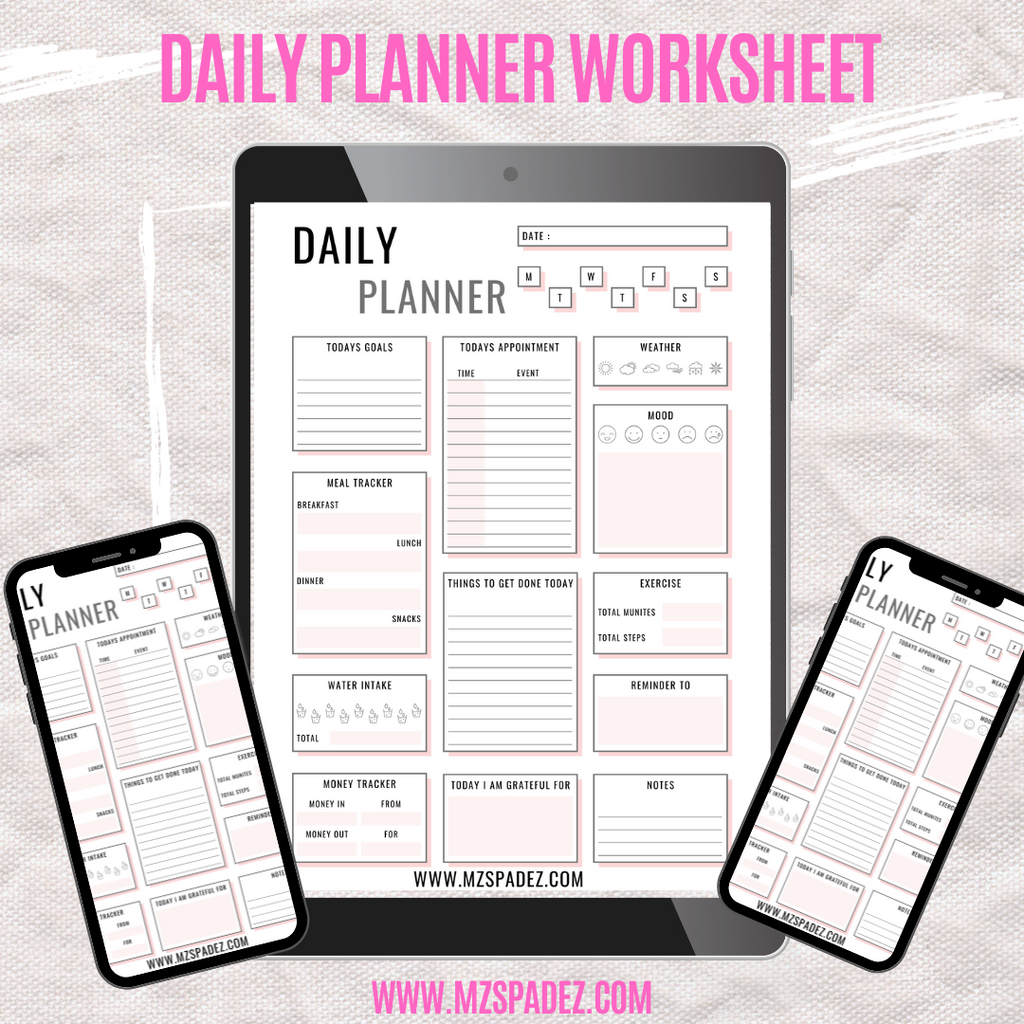 DAILY PLANNER WORKSHEET (FREE) – MzSpadez.com